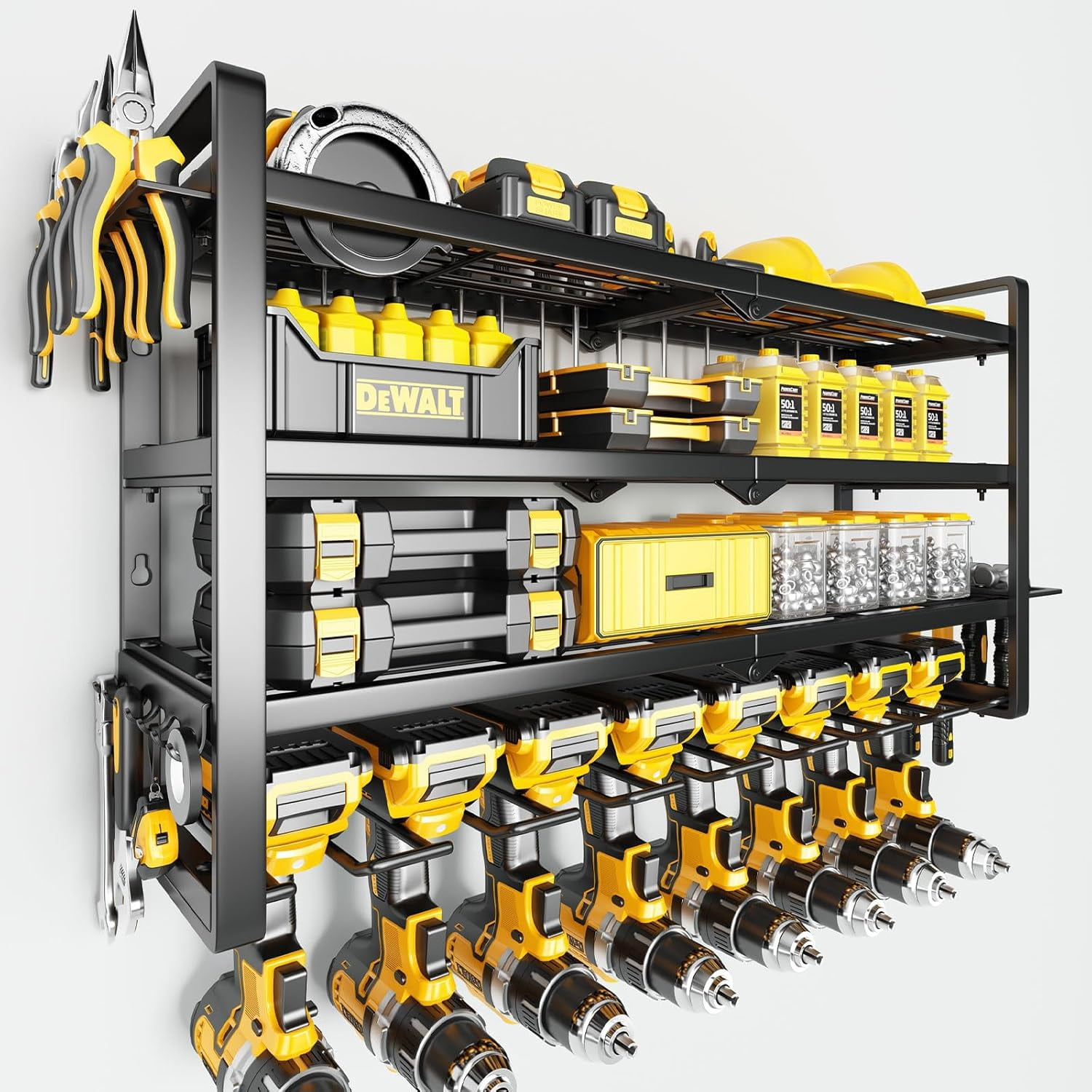 Power Tool Organizer Wall Mount - 180Lbs Load 4 Layers Storage Rack ...