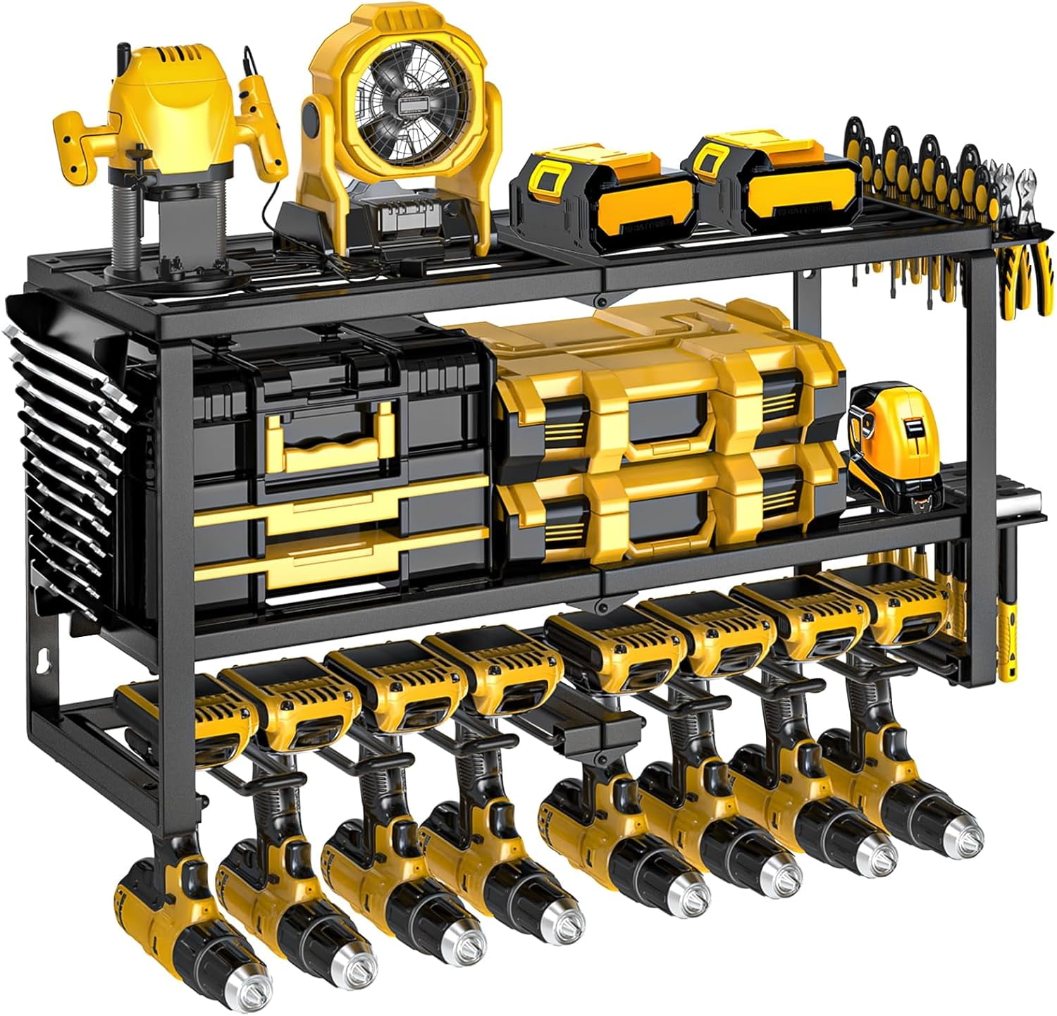 Power Tool Organizer Wall Mount, 3 Layers Garage and Storage Rack,Heavy ...