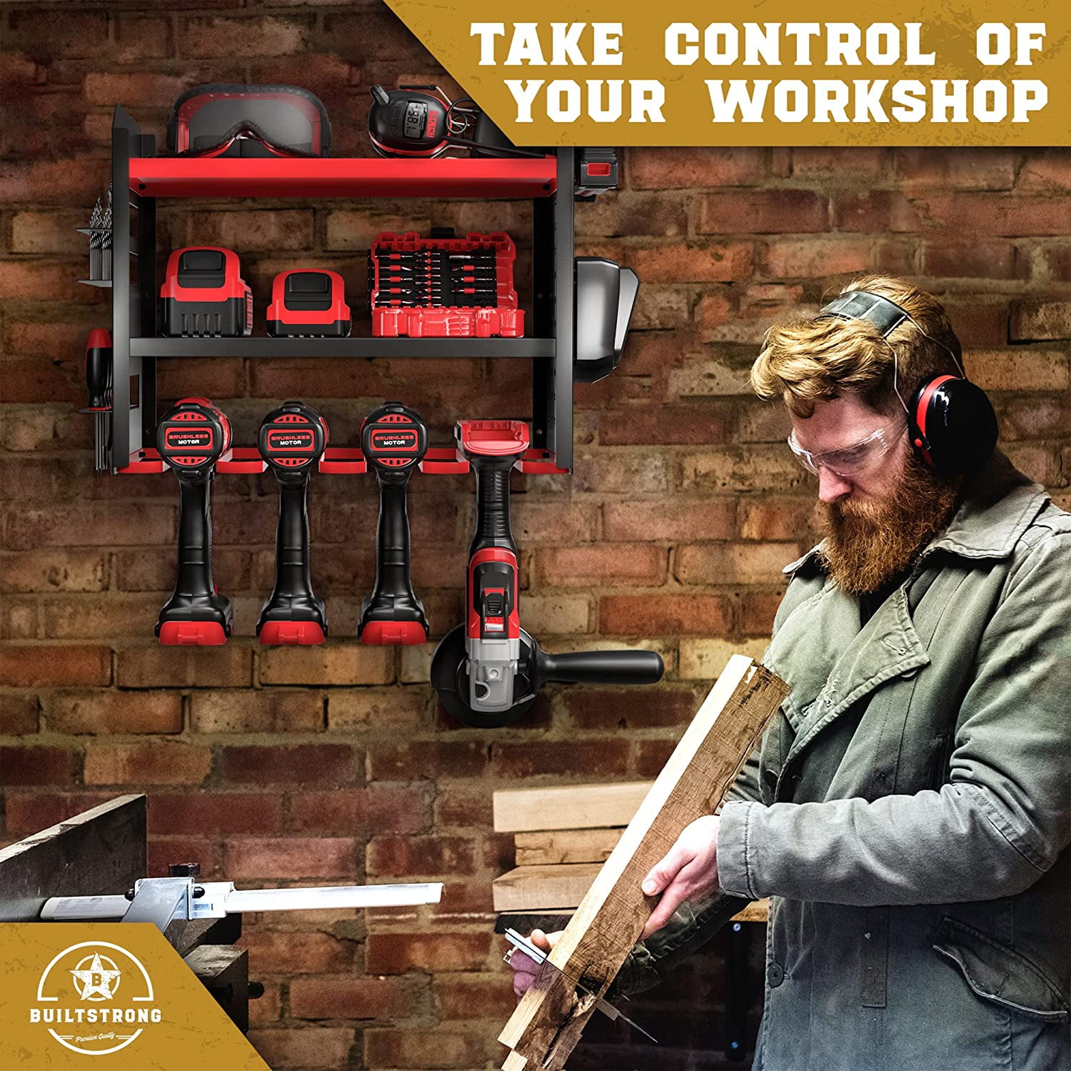 Power Tool Organizer Wall Mount - 3-Tier Heavy-Duty Metal Hand Tool ...