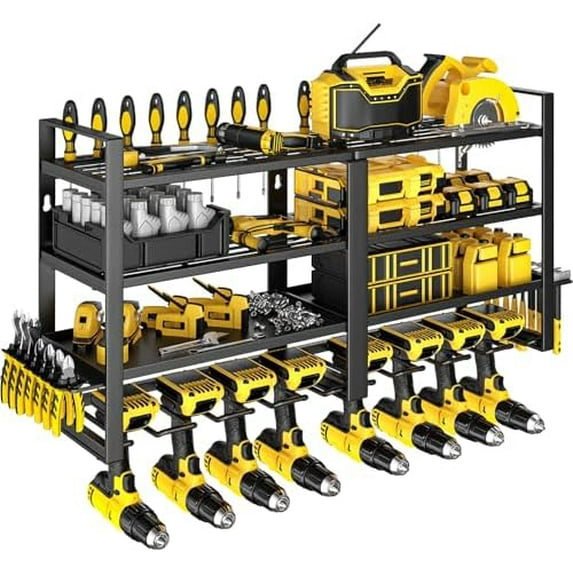 Power Tool Organizer Wall Mount, 4 Layer Heavy Duty Metal Power Tool ...