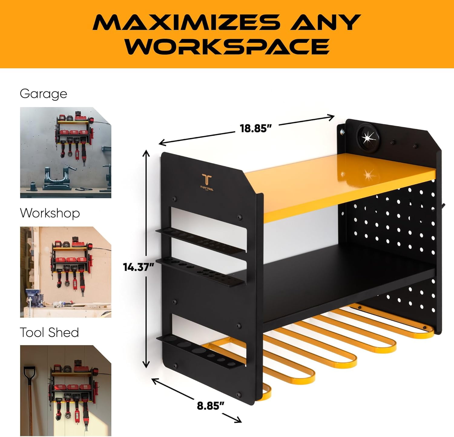 Power Tool Organizer Wall Mount, 4 Layer Heavy Duty Metal Tool Storage ...