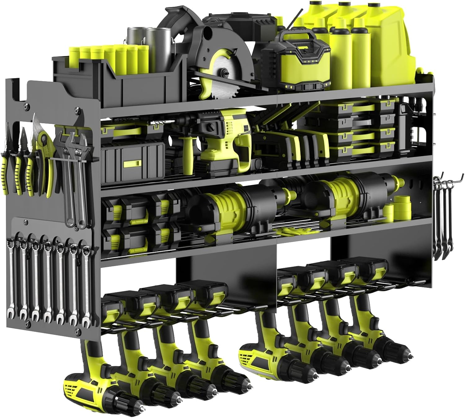 Power Tool Organizer Wall Mount with 8-Drill Holders-600Lbs Load Heavy ...