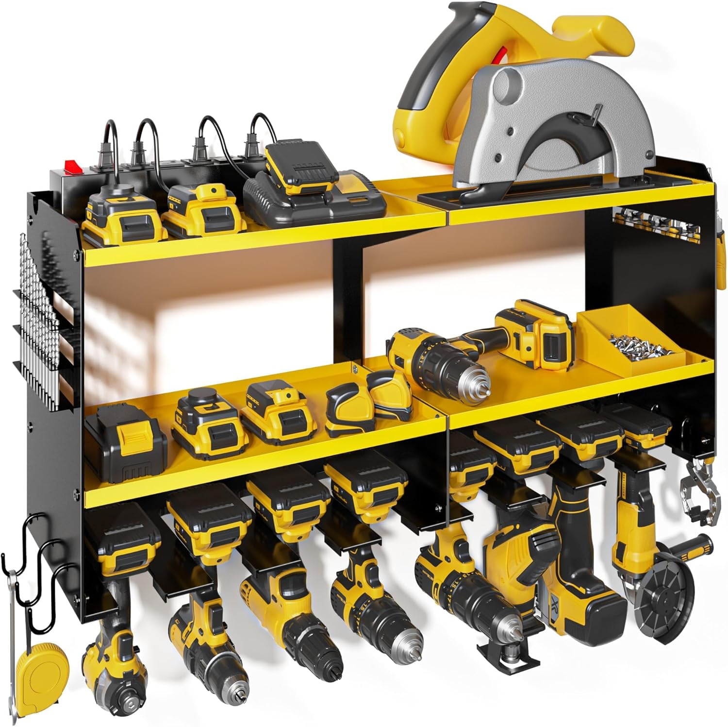Power Tool Organizer Wall Mount with Charging Station, 15 Min Assembly ...