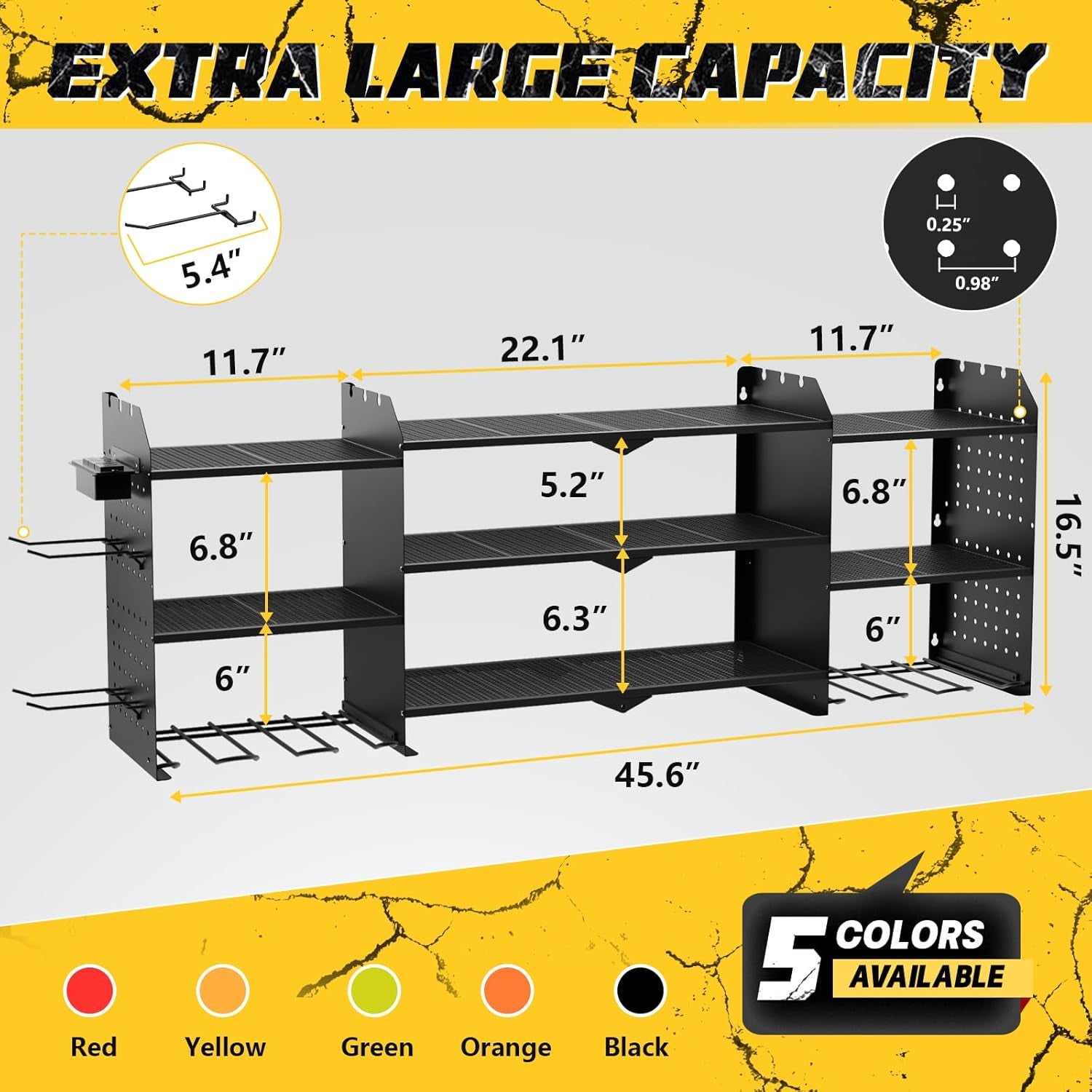 Power Tool Organizer Wall Mount with Charging Station, Expanded Width ...