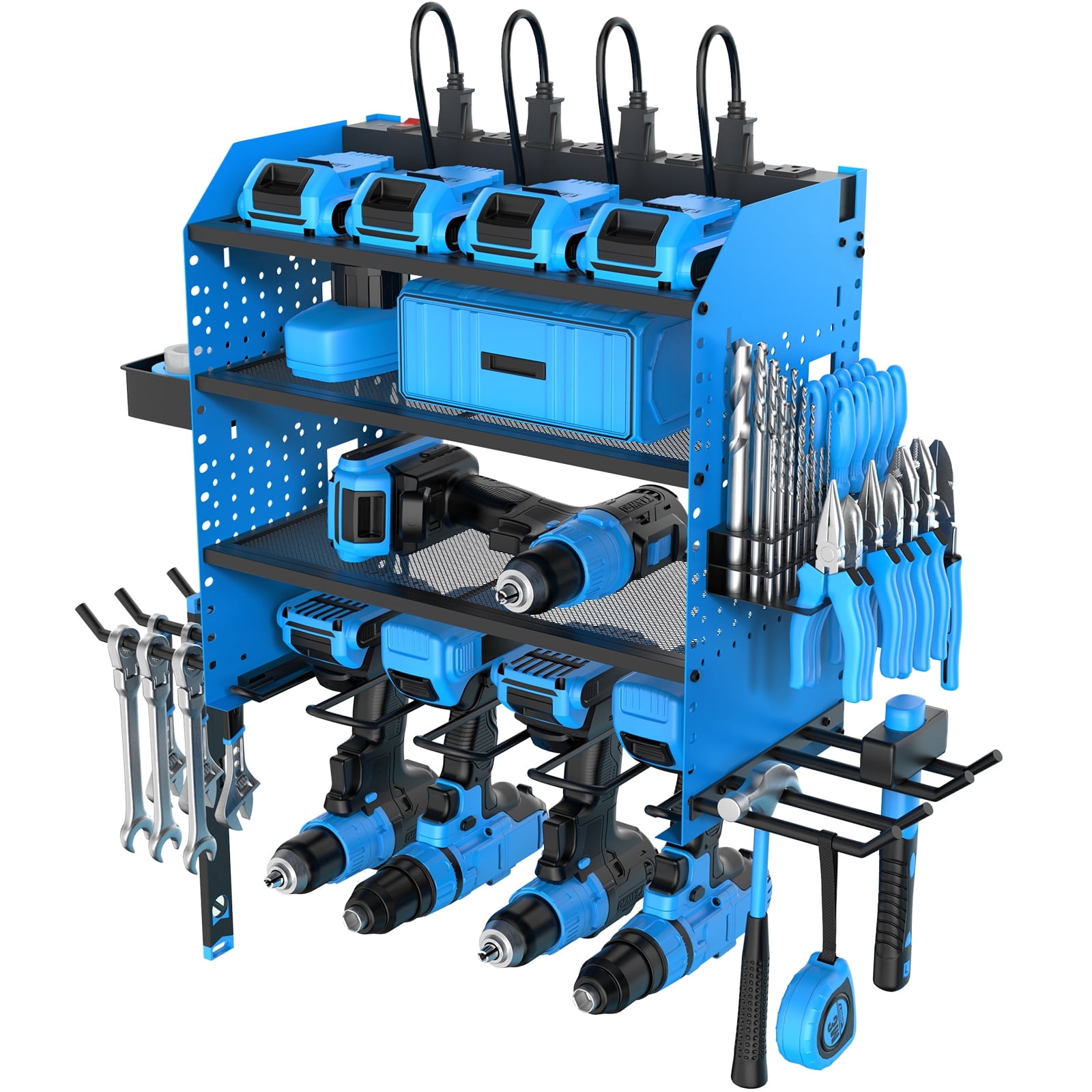 Power Tool Organizer Wall Mount with Charging Station,Furlove Garage ...