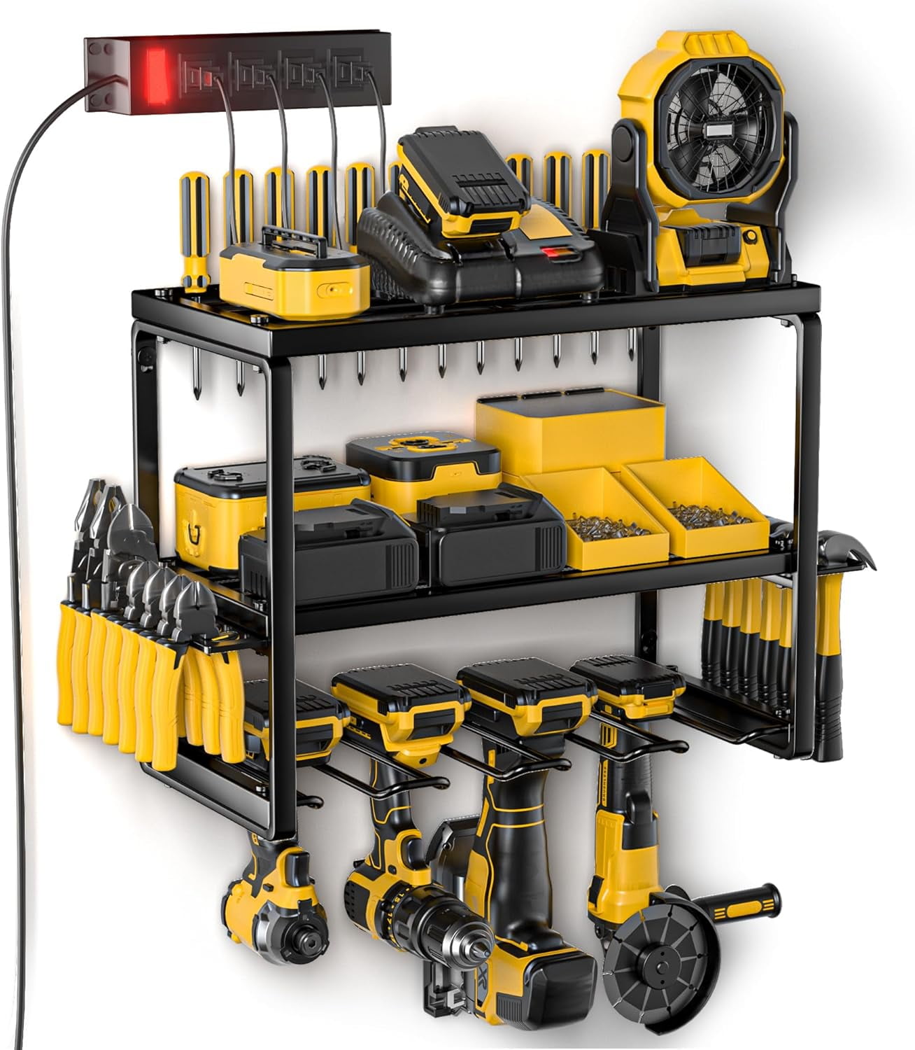 Power Tool Organizer Wall Mount with Charging Station, Tool Storage ...