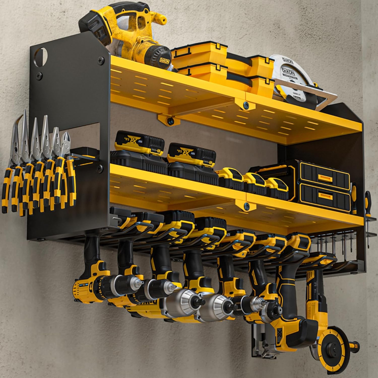 Power Tool Organizer Wall Mount, Cordless Drill and Battery Holder ...