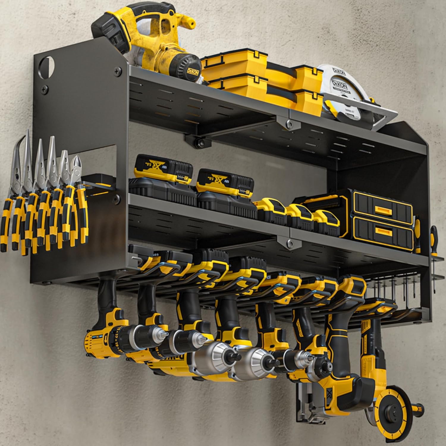 Power Tool Organizer Wall Mount, Cordless Drill and Battery Holder ...