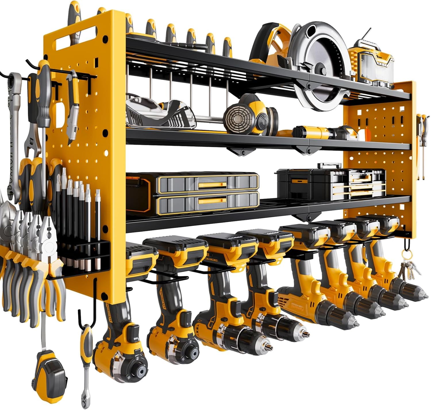 Power Tool Organizer Wall Mount,Cordless Drill Organizer,4 Layers Large ...