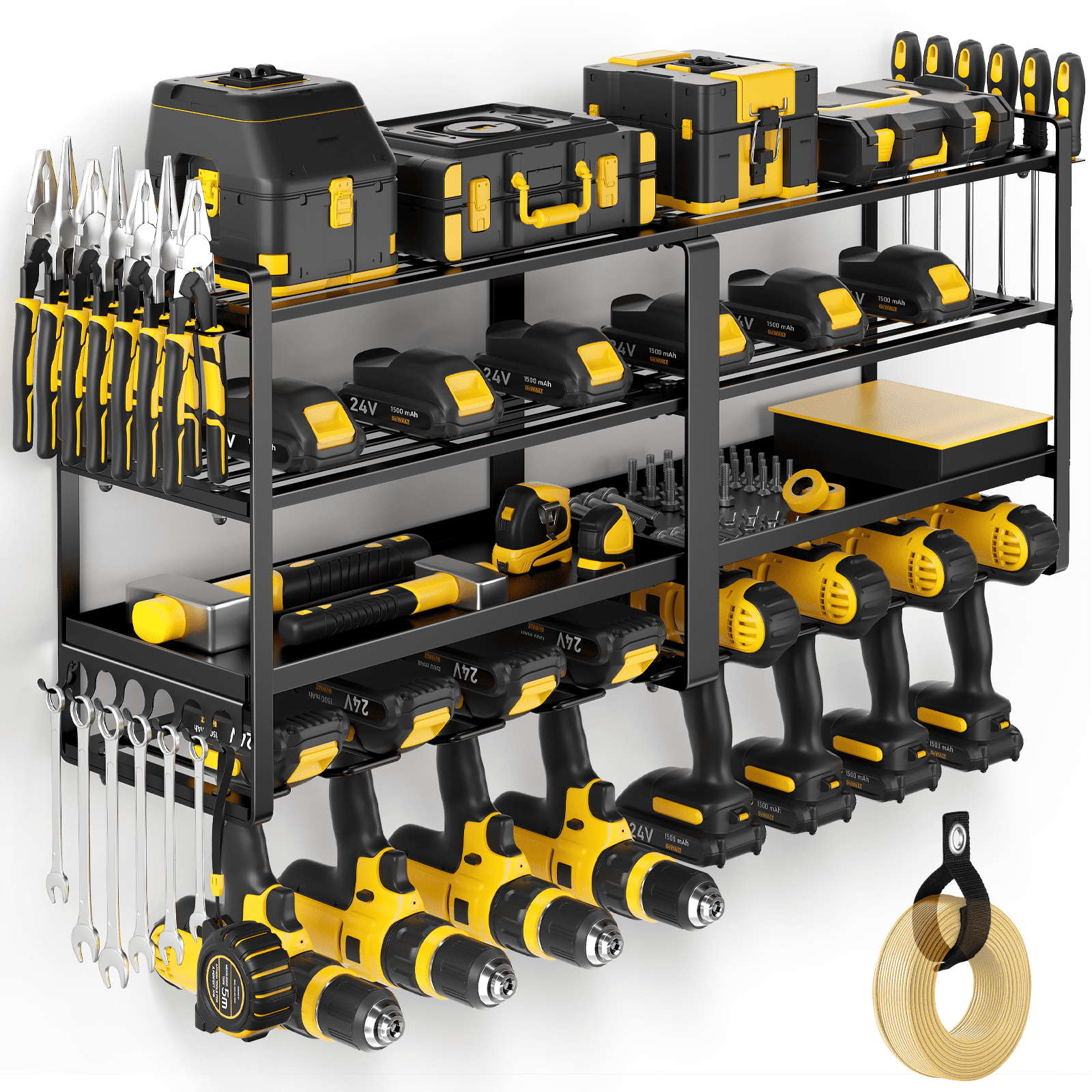 POKIPO Power Tool Organizer Wall Mount Heavy Duty Drill Holder Garage ...