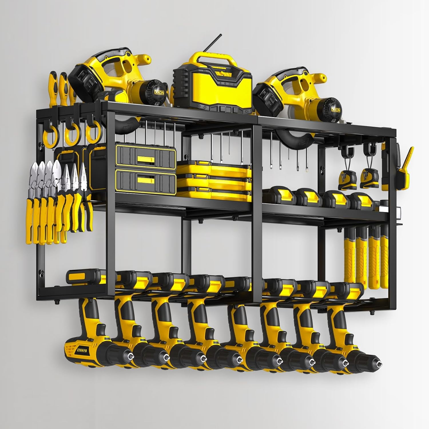 Power Tool Organizer Wall Mount, Heavy Duty Utility Tool Rack with 8 ...