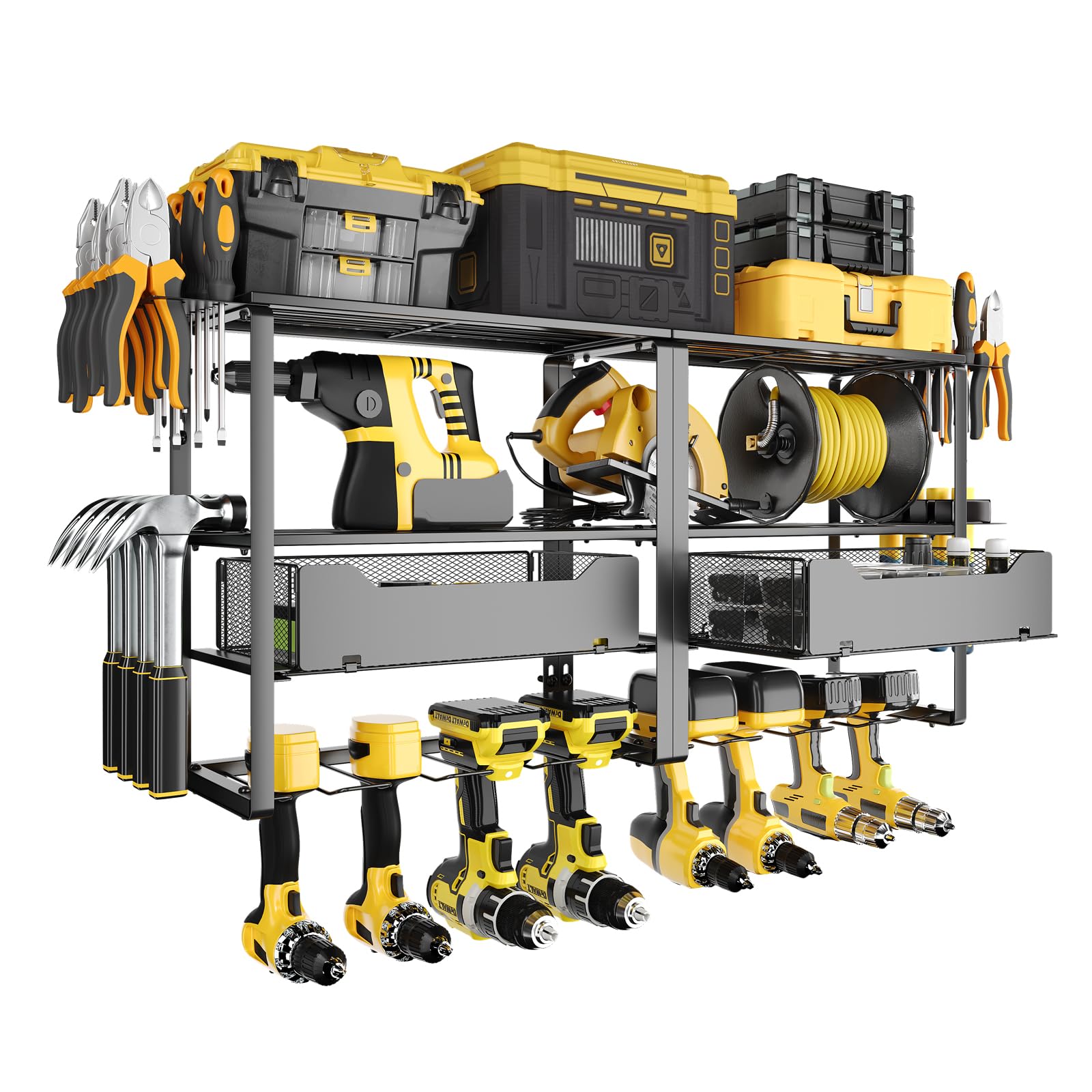 Power Tool Organizer Wall Mount, Tool Organizer and for Garage, 8 Drill ...