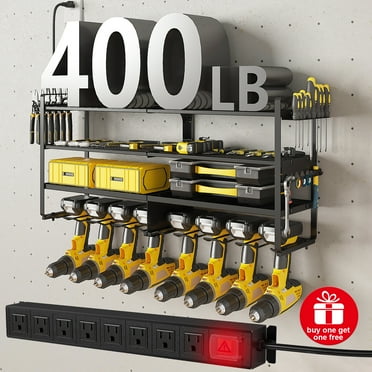 Power Tool Organizer Wall Mount with Charging Station, Heavy Duty Drill ...