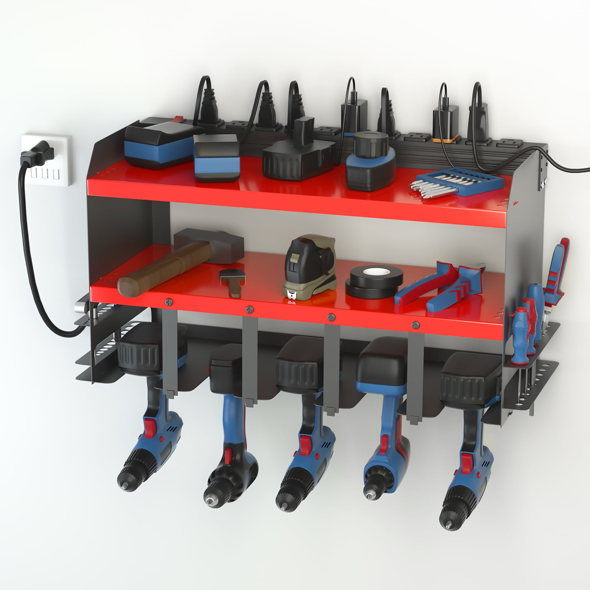 Power Tool Organizer with charging station, 1pcs 3 Layers Garage ...