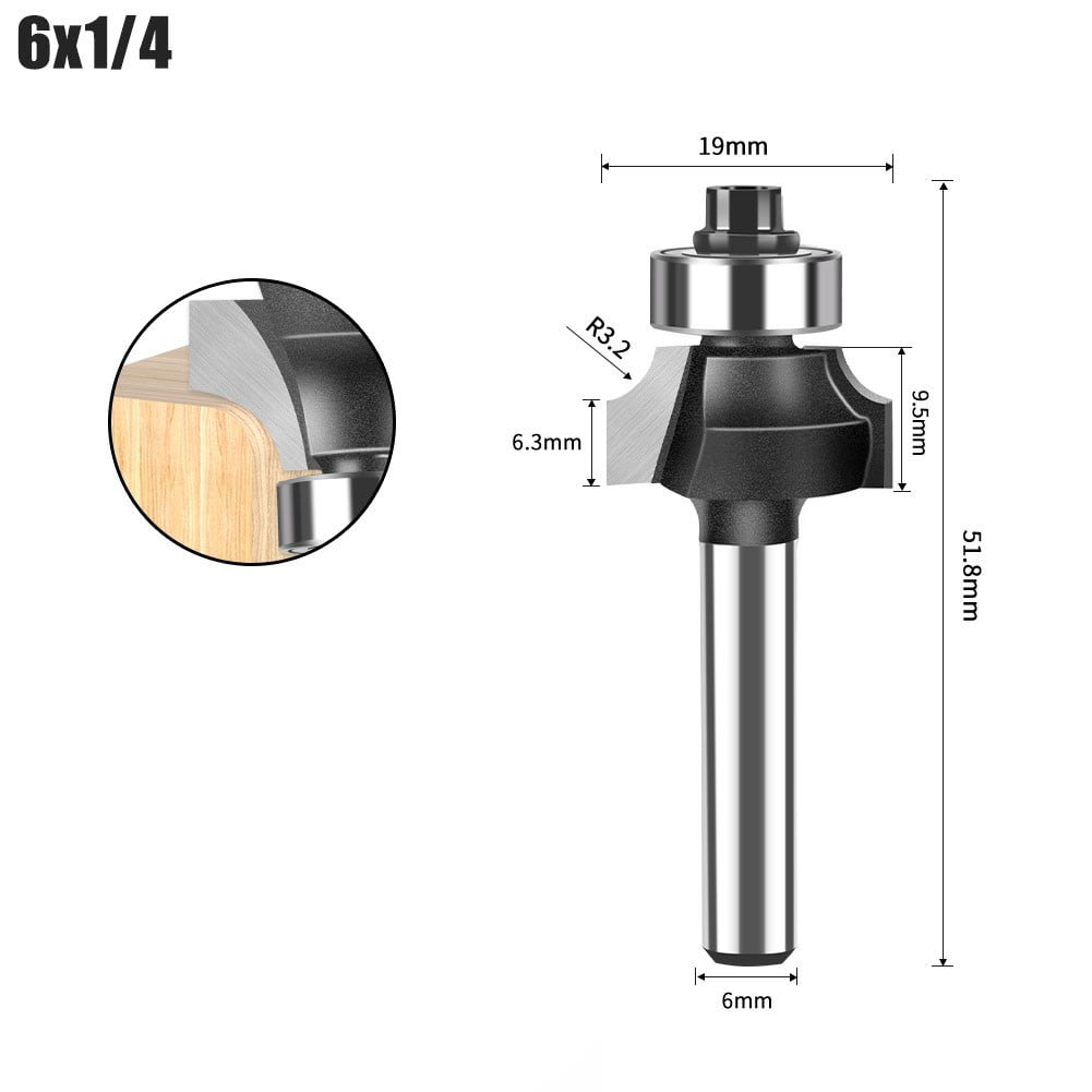 Power Tool Router Bit Wood Woodwork Metal Milling Cutter Router Bit 6mm ...