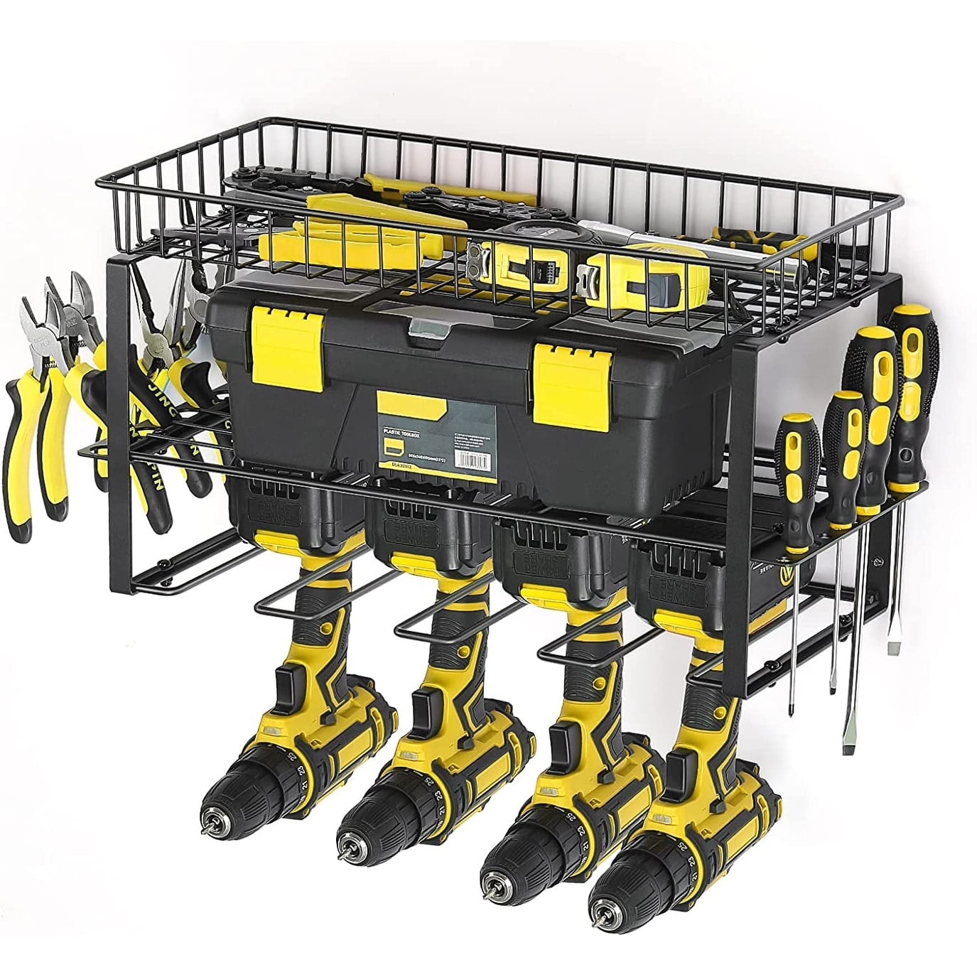 Power Tool Storage Rack with Basket - Walmart.com