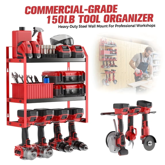 Power Tool Storage Wall Mount, Equipped With Additional Drill Bit ...