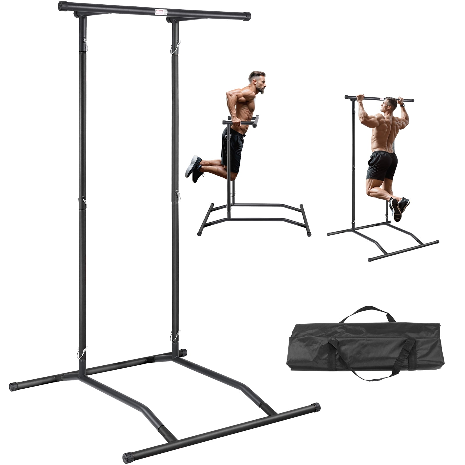 Power Tower Dip Station 2/8-Level Height Adjustable Pull Up 220/300LBS ...