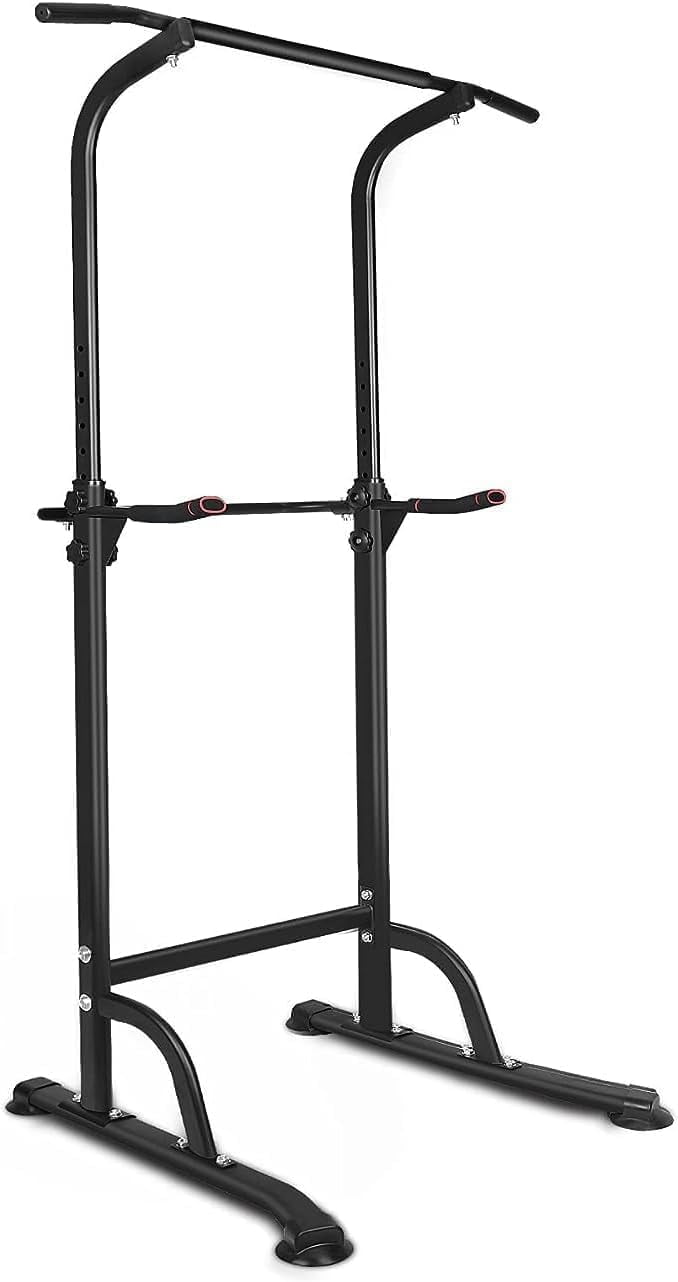 Power Tower Dip Station Pull Up Bar Exercise Tower, Adjustable Height ...