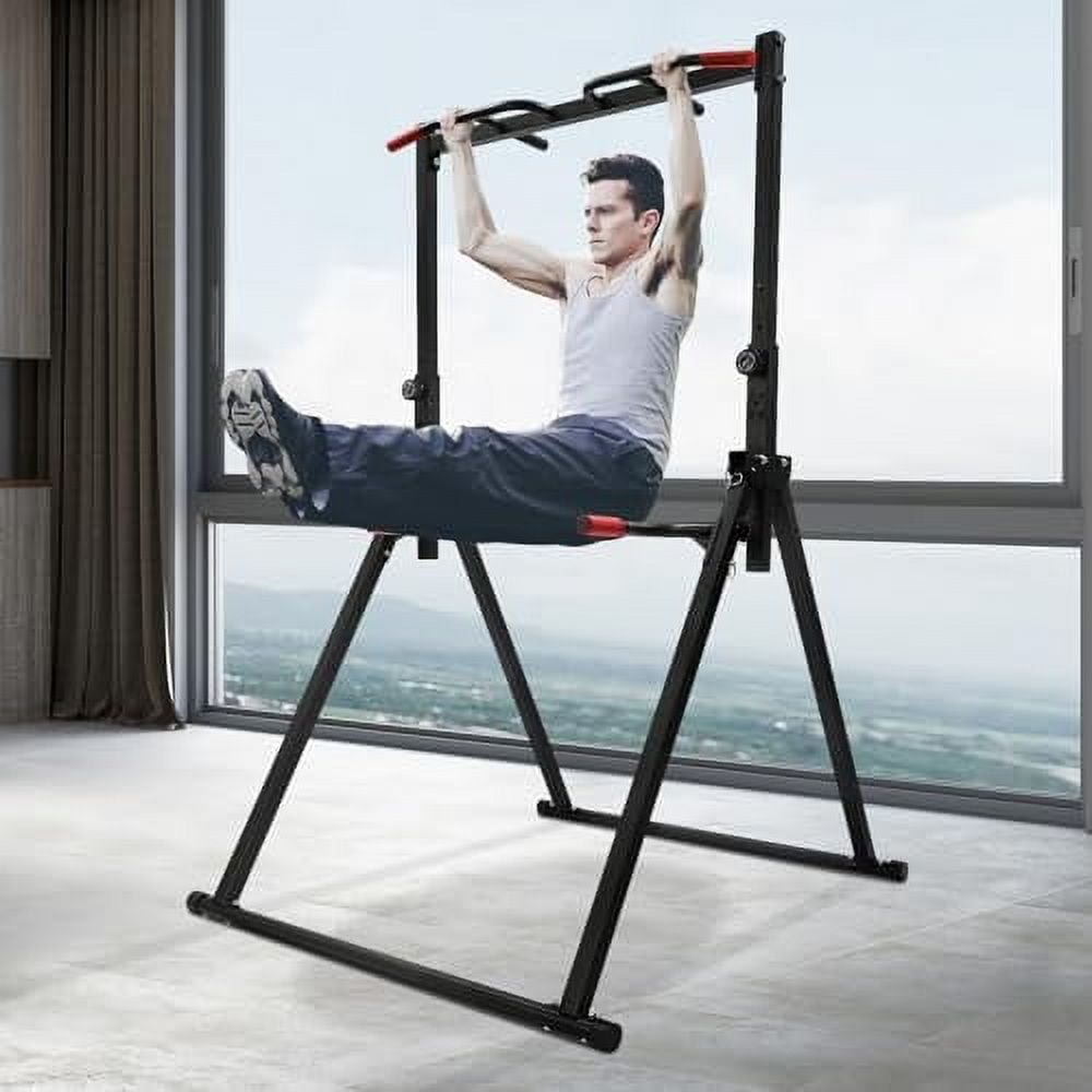 Power Tower Dip Station Pull Up Bar Foldable Multi-Function Fitness ...