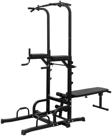 Power Tower Pull Up Bar with Bench, Pull Up Stand with Adjustable ...