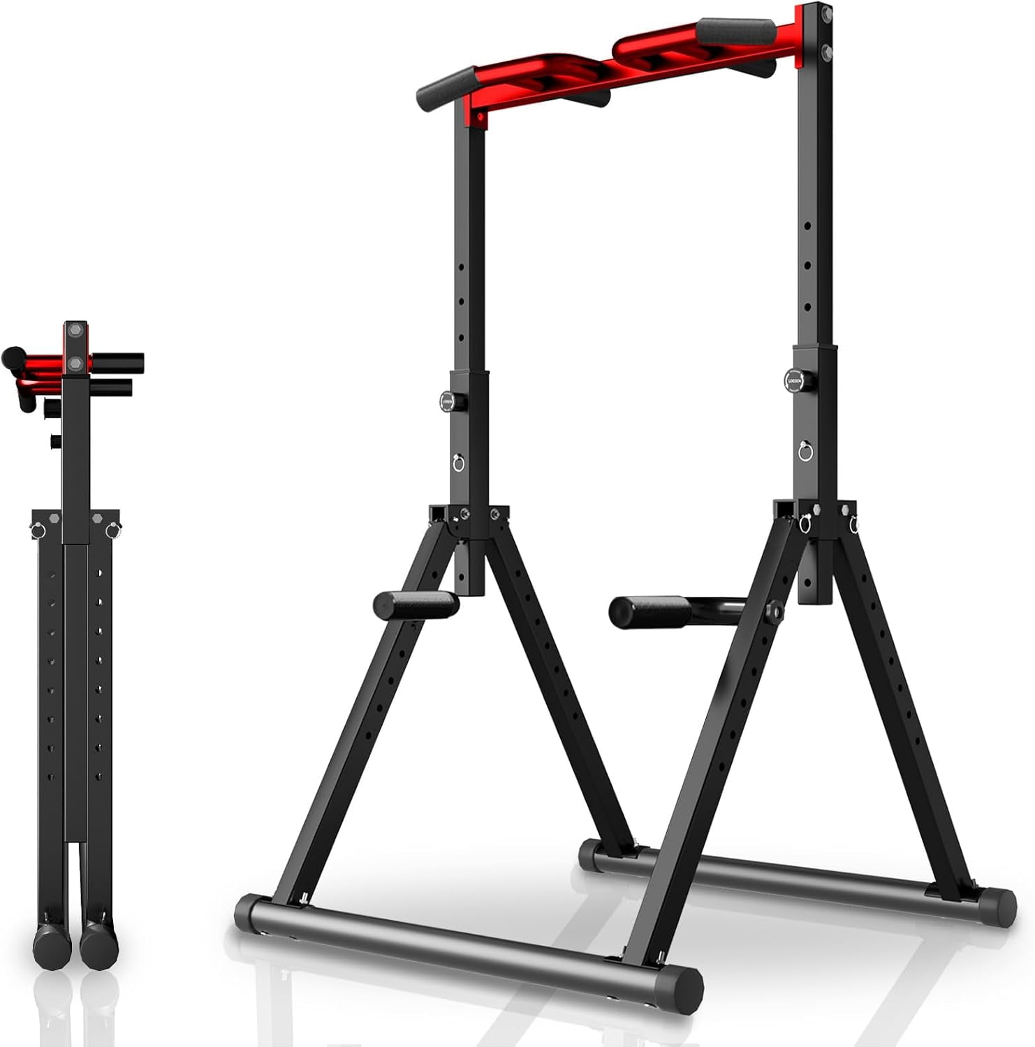 Power Tower Pull Up Dip Station Foldable, Bar Adjustable, Multi ...