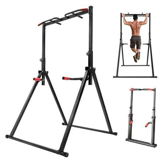 Power Tower Pull Up Dip Station, Foldable Pull Up Bar Rack Dip Station ...
