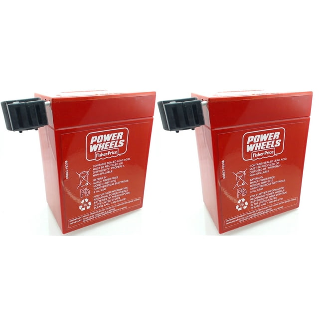 Power Wheels Super 6V Red Sealed Lead Acid Battery Pack, 00801-0712, 2 ...