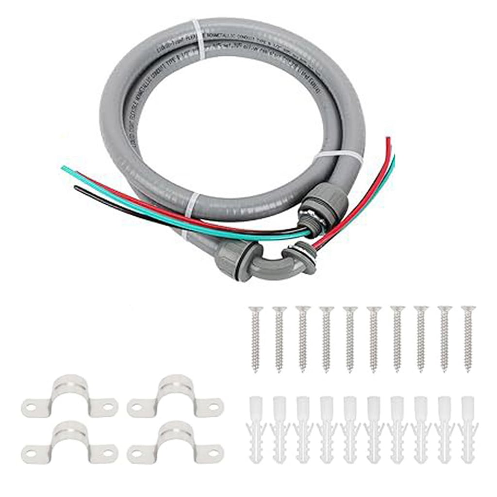Power Whip Assembly Kits 1/2inch 4ft Non Metallic Liquid Tight with 10 ...