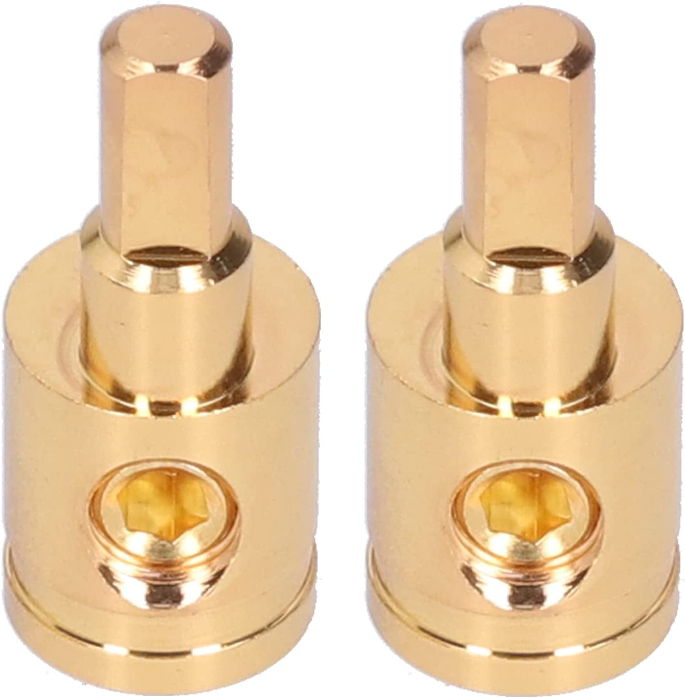 Power Wire Reducer, 2pcs Pure Copper Gold Plated Wire Reducer Terminal ...