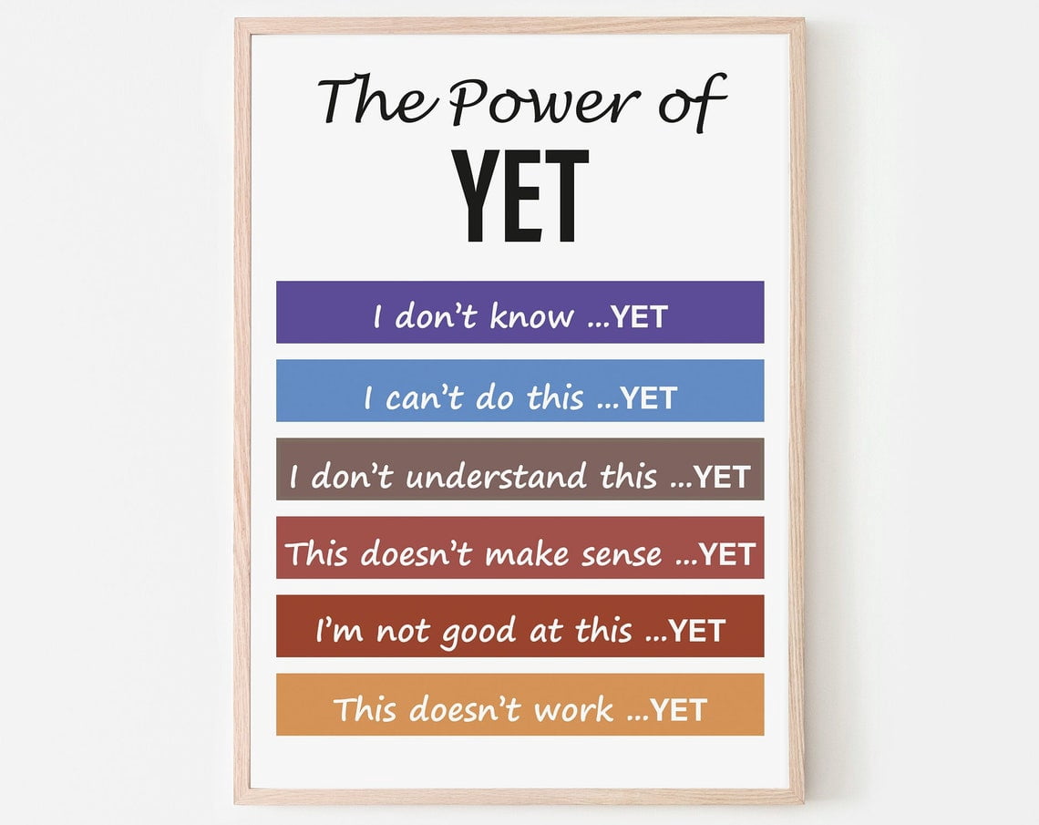 The Power Of Yet Poster, Inspiration Poster Home Office, Kid And Baby ...