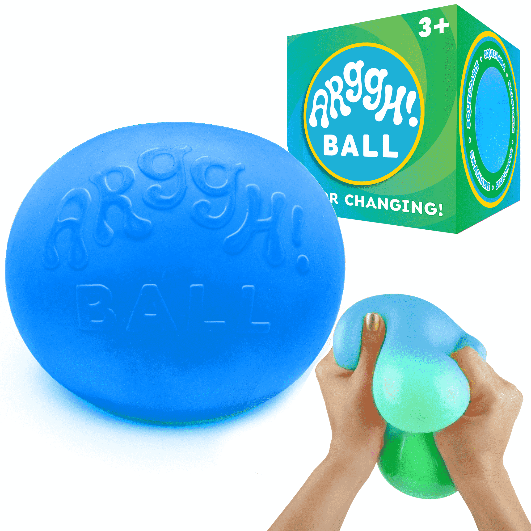 Power Your Fun Arggh Color-Changing Stress Ball 1 Piece, Sensory Fidget ...