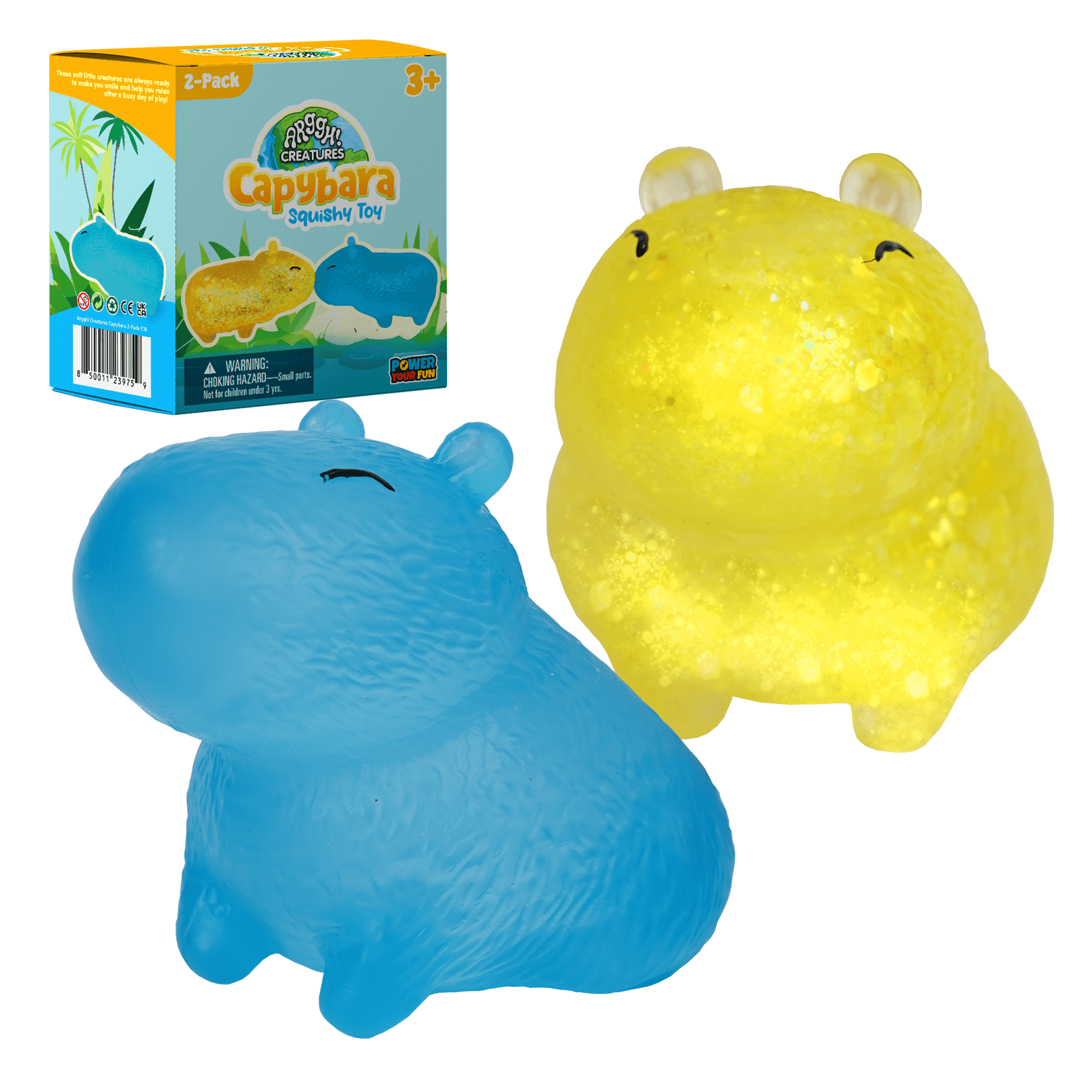 Power Your Fun Capybara Squishy Toy 2 Pack Soft Silicone Stress Relief ...