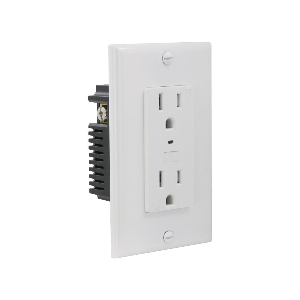 Power Zone 125V 1-Pole Grounded Socket Wi-Fi Controlled In-Wall ...