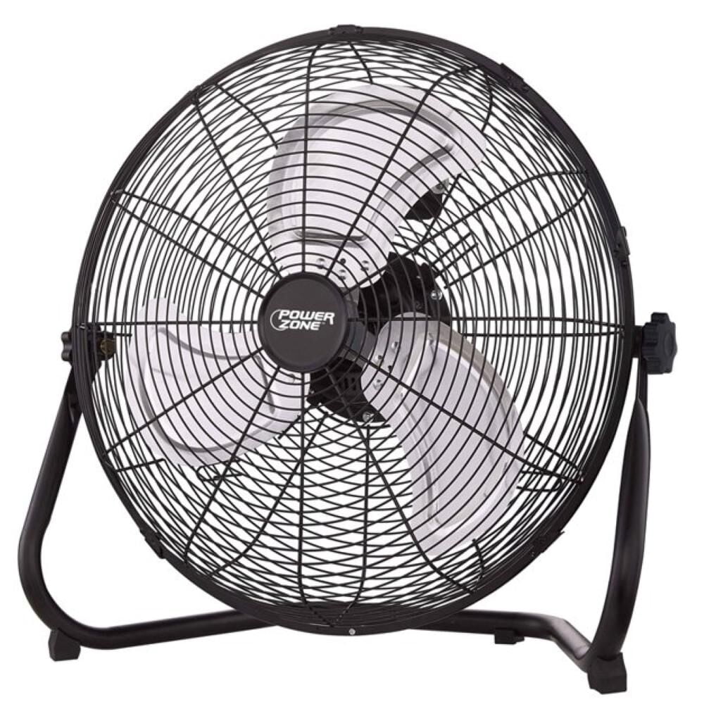 Power Zone Heavy Duty 20" High Velocity Metal Floor Fan, Wall Mountable ...