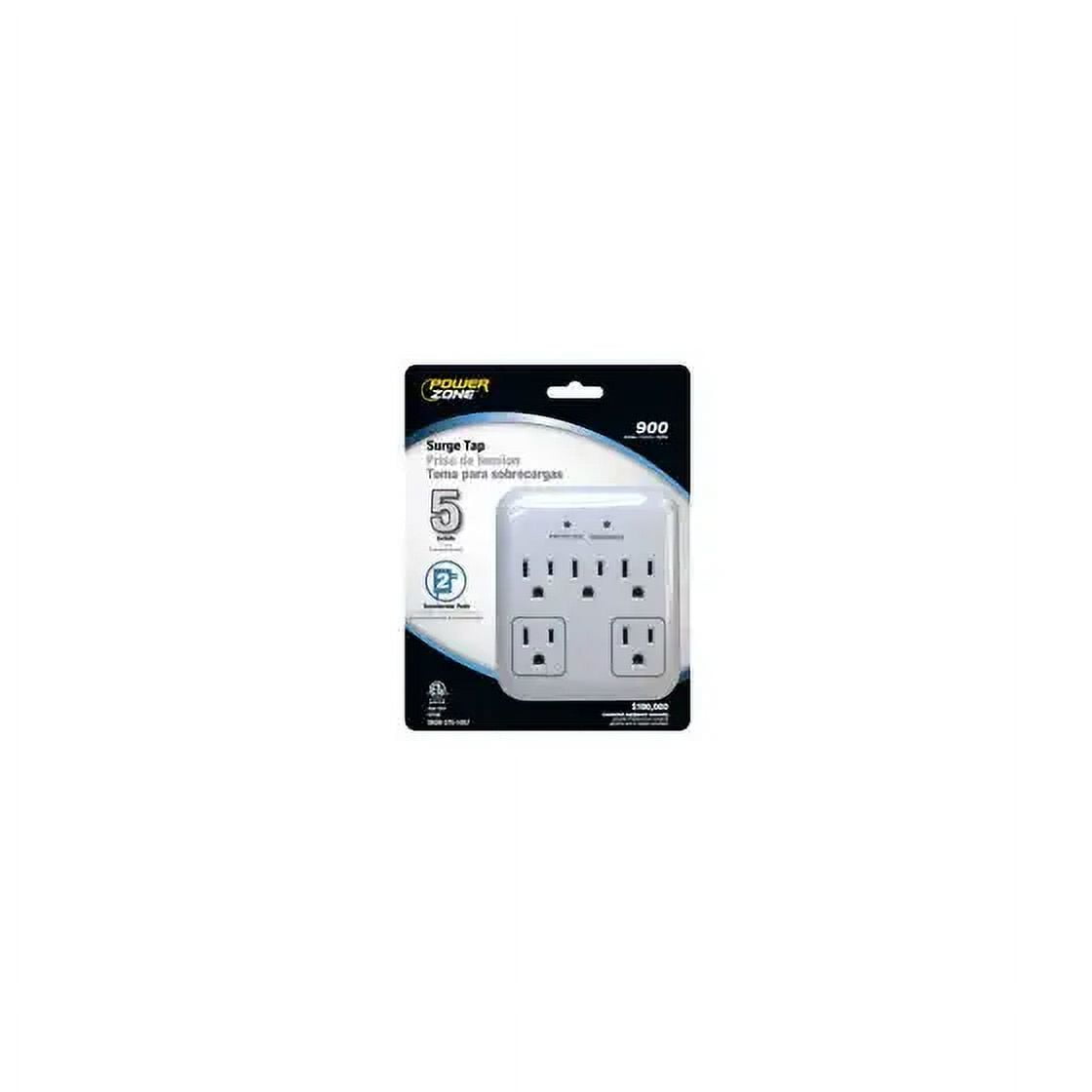 Power Zone OR802155 Tap Surge Protector, 125 V, 15 a, 5-Outlet, 900 ...