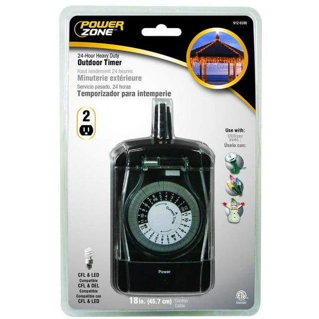 Power Zone TNO24111 Timer Outdr 24hr Hd 2out Mech,Each - Walmart.com