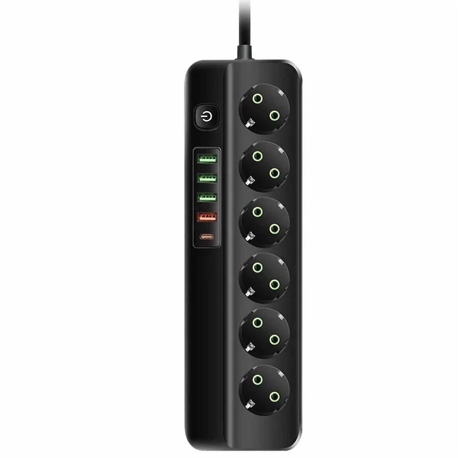 Power outlet with 3/4/5/6 sockets 2500W power outlet and 4 USB 1 Type-C ...