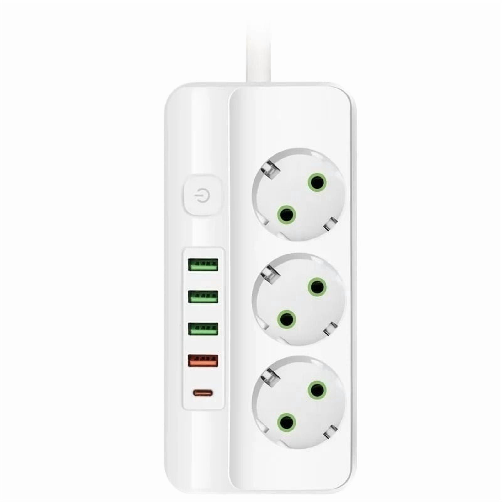 Power outlet with 3/4/5/6 sockets 2500W power outlet and 4 USB 1 Type-C ...