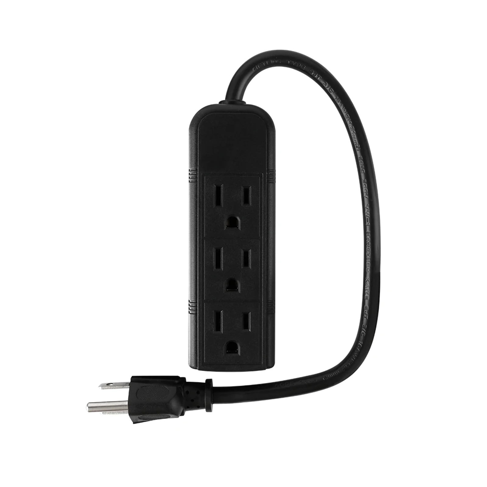 Power strip with flat plug, US Standard - 3 ground sockets, heavy duty ...