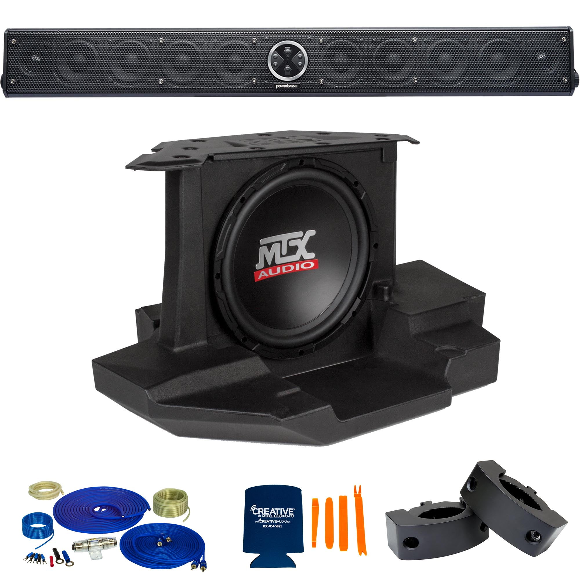 PowerBass 10 Speaker UTV Soundbar package with Subwoofer & Install ...