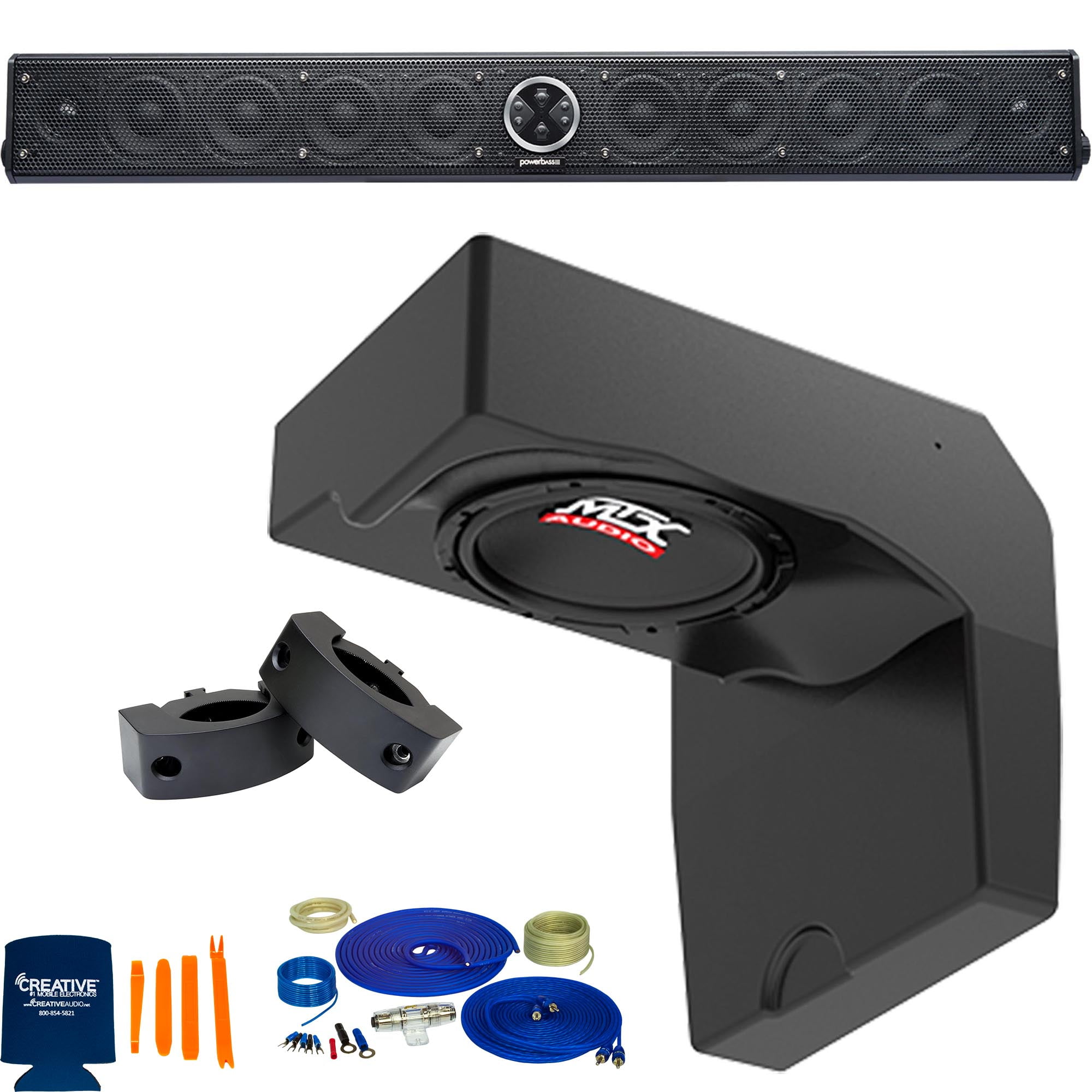 PowerBass 10 Speaker UTV Soundbar package with Subwoofer & Install ...