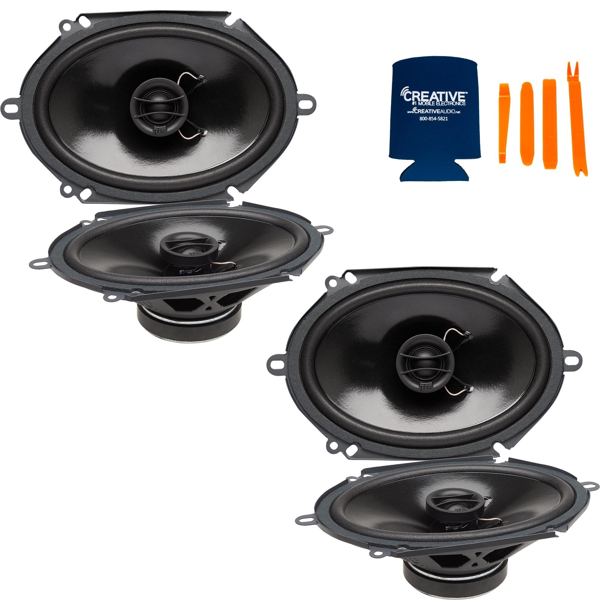 PowerBass Two Pairs of S-6802 6X8" OEM Replacement Coaxial Speakers ...
