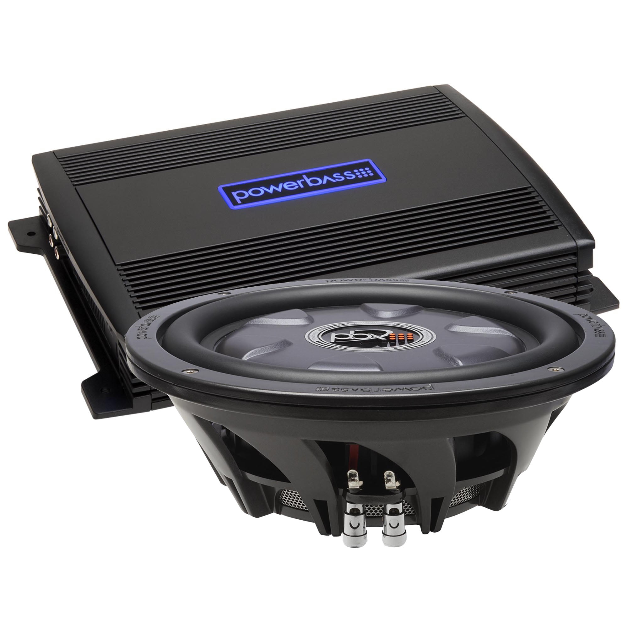 PowerBass XL-1040T 10" Shallow Mount Subwoofer With ASA3-400.2 ...