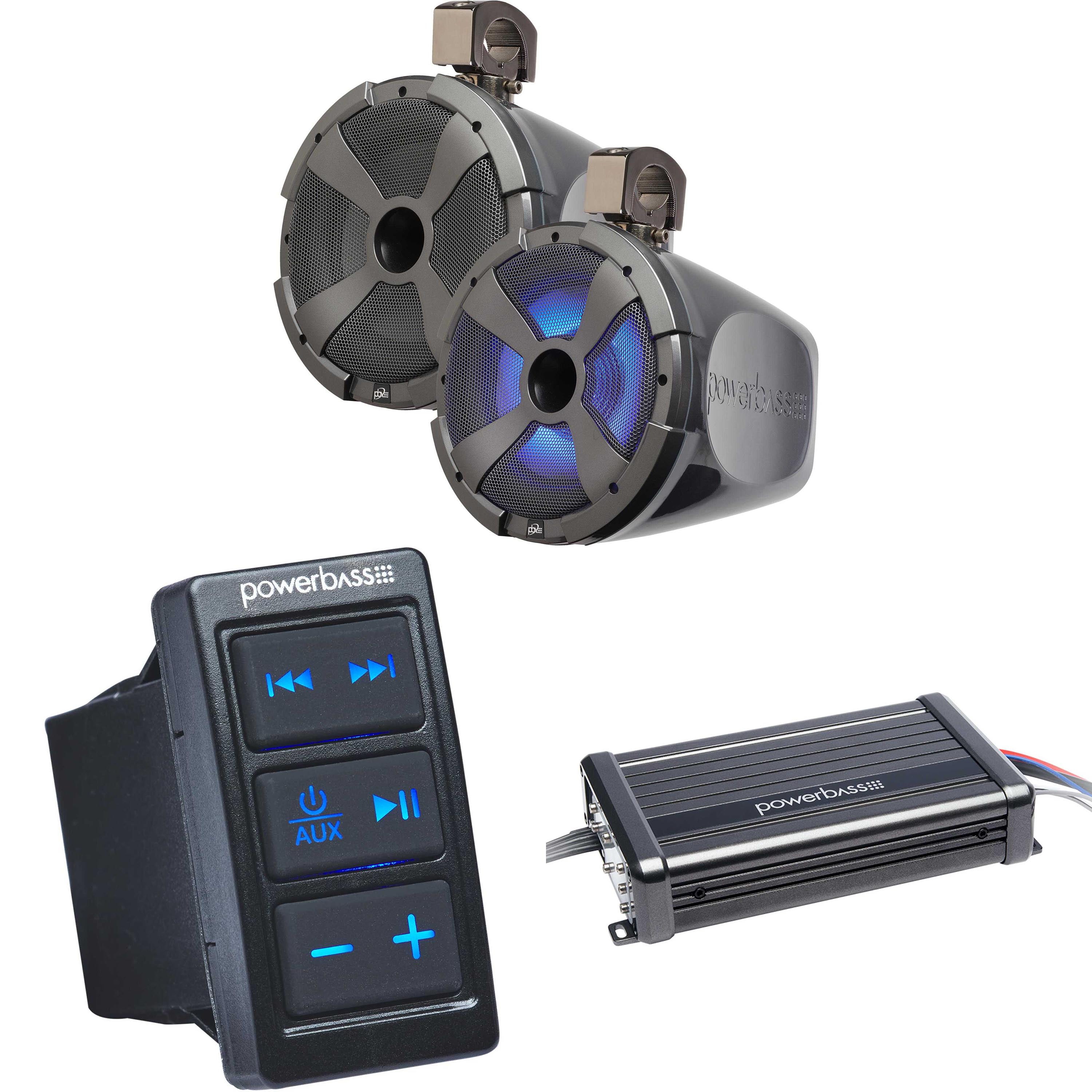 PowerBass XL-POD10LR 10" RGB Long Range Pod Speaker System Pair with XL ...