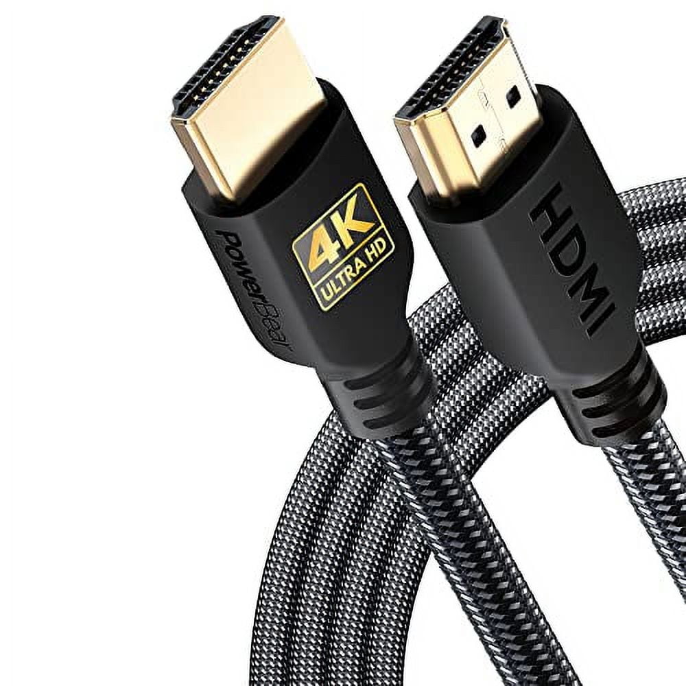 PowerBear 4K HDMI Cable 15 ft | High Speed, Braided Nylon, Gold ...