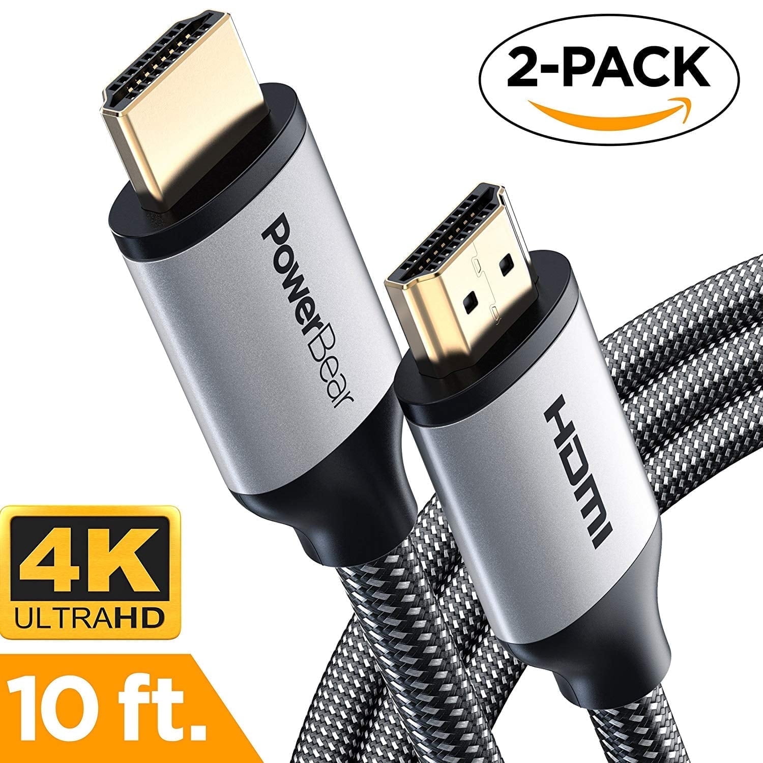 PowerBear 4K HDMI Cable for TV, Braided Nylon and Gold Connectors HDMI ...