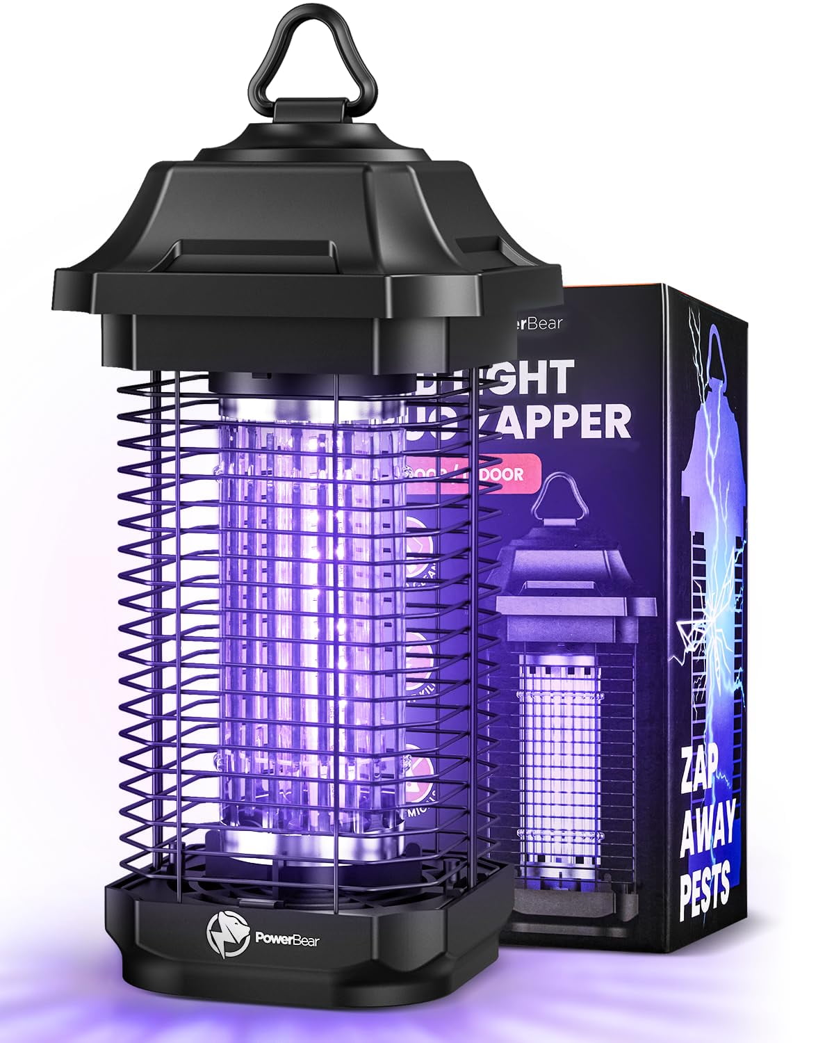 PowerBear LED Bug Zapper Outdoor Indoor, 10 Years Lifespan Lamp ...