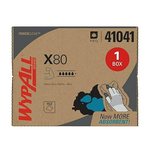 PowerClean X80 Cloths Heavy Duty Wipes (41041), Brag Box, Extended Use ...