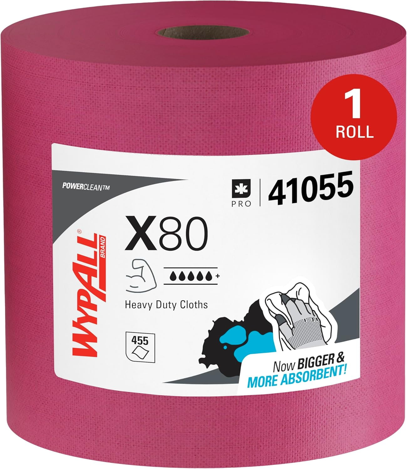 PowerClean X80 Cloths Heavy Duty Wipes (41055), Jumbo, Extended Use ...